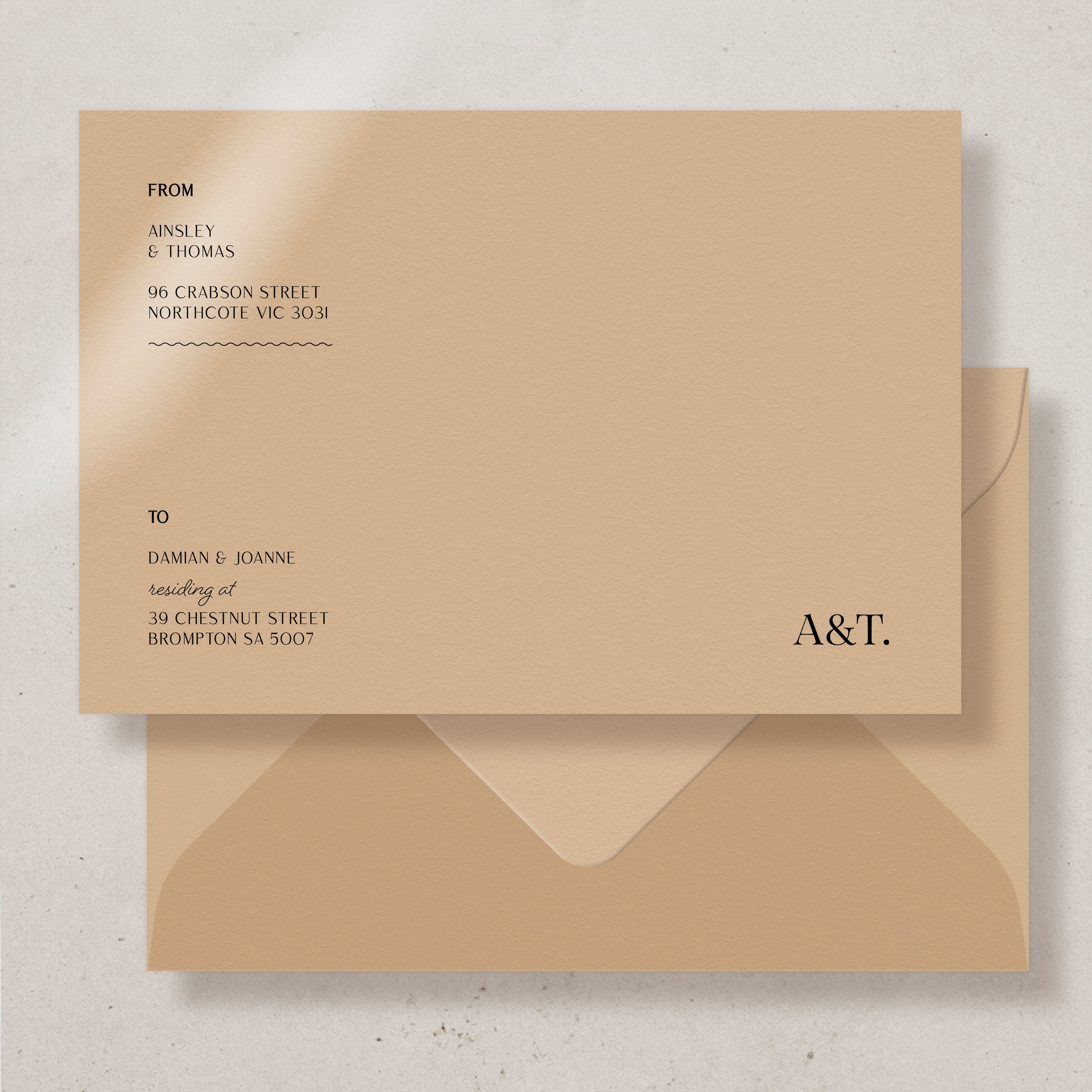 Ainsley Invitation Envelope - Blank or Printed