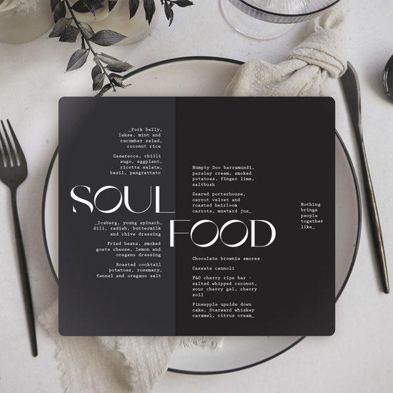 Sonder Menu - Reception/Guest menus for Weddings and Events